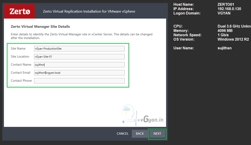 Zerto Part 2 – Install Zerto Virtual Manager ZVM – vGyan.in