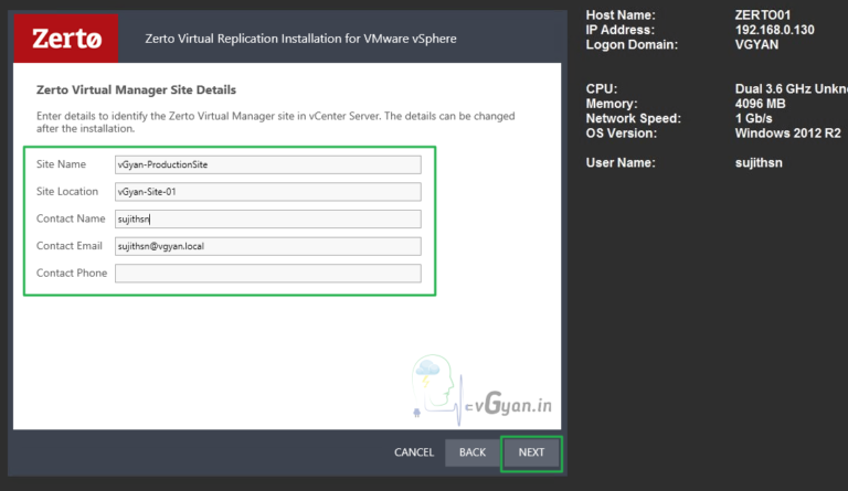 Zerto Part 2 – Install Zerto Virtual Manager ZVM – vGyan.in
