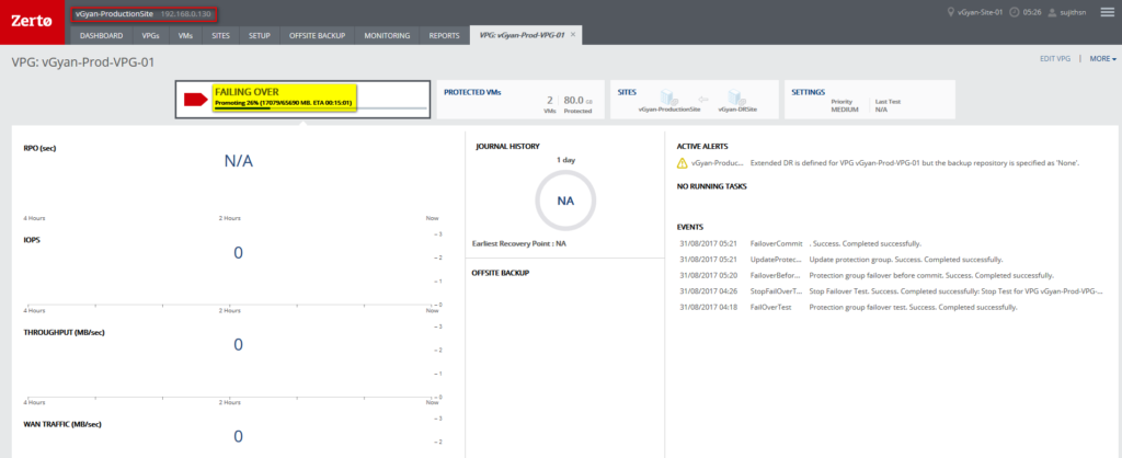 Zerto Part 7 – Performing a FAILOVER/MOVE with Zerto – vGyan.in