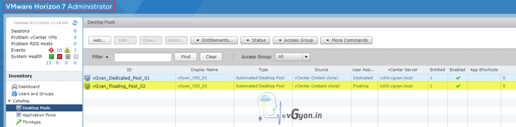 Horizon View 7.5 : Floating Desktop Pool with Instant Clone Part-18 ...