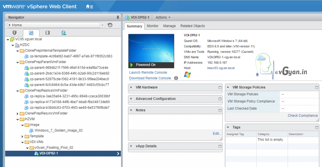 Horizon View 7.5 : Floating Desktop Pool with Instant Clone Part-18 ...