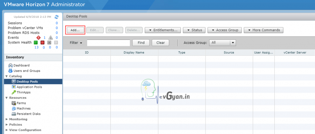 Horizon View 7.5 : Dedicated Desktop Pool with Linked-Clone Part-14 – vGyan.in